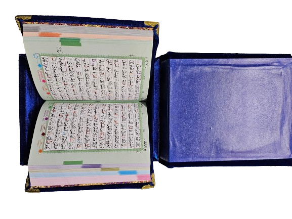 Velvet Quran Cover Set in Blue – 5pillarsonline